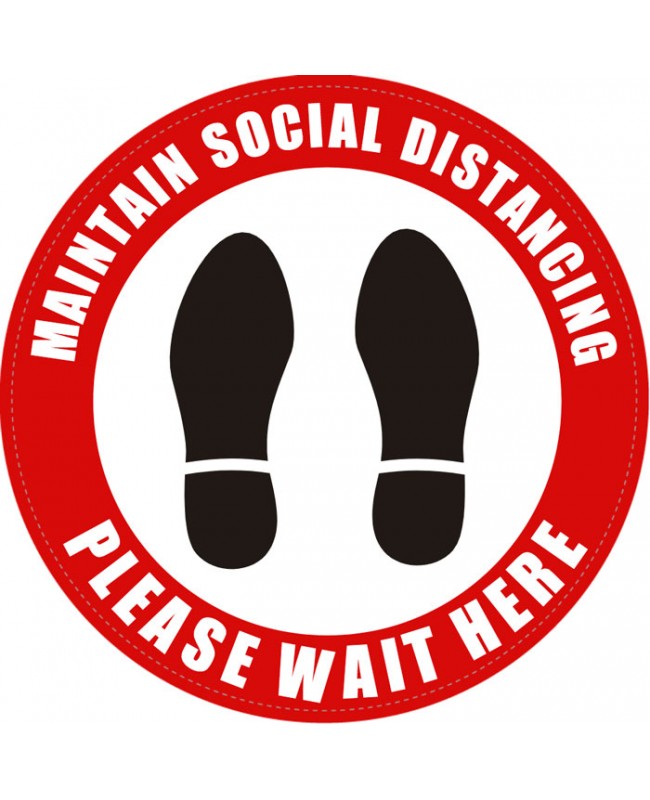 Social Distancing Round Floor Sign